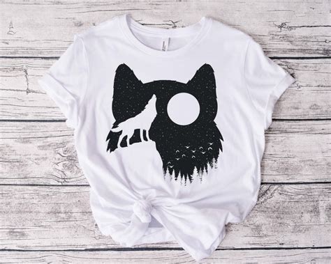 Howling Wolf Svg Mountain Wolf Svg Wolf Scene Svg Wolf Etsy