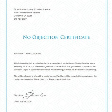 12 No Objection Certificate Templates PDF DOC Free Premium