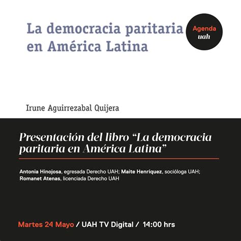 Presentación del libro Democracia paritaria en América Latina UAH