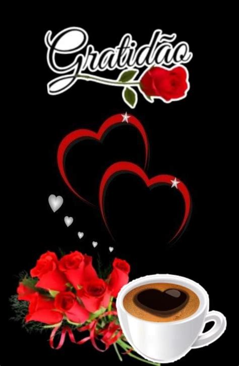 A Cup Of Coffee And Some Red Roses On A Black Background With