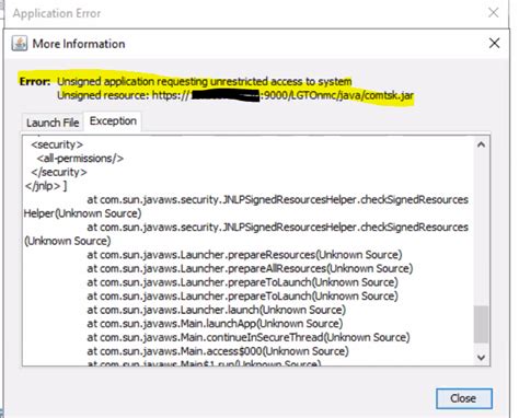 NetWorker NMC UI Unable To Launch Application Unsigned Application