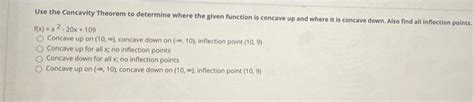 solved use the concavity theorem to determine where the