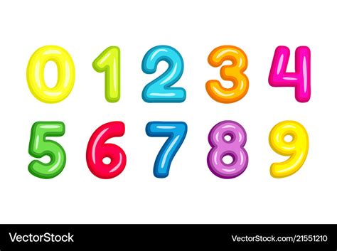 Colorful Kid Font Numbers Royalty Free Vector Image