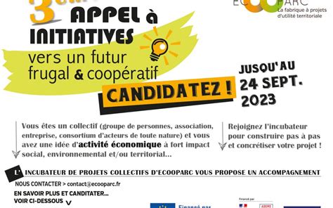 LANCEMENT DE NOTRE 3ème APPEL À INITIATIVES Ecooparc Dominique