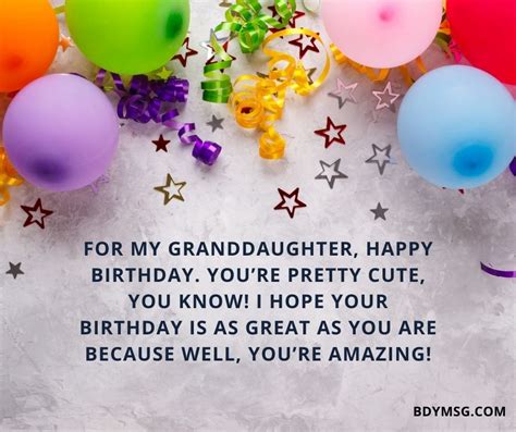 80 Best Birthday Wishes For Granddaughter And Greetings BDYMSG