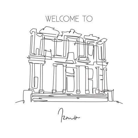 Une Seule Ligne Dessinant L Ancien Monument D Ph Se Lieu De Renomm E