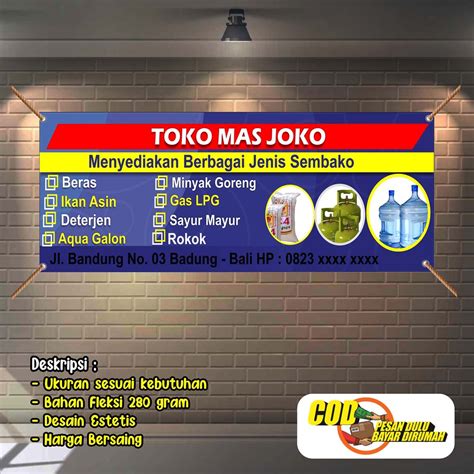 Jual Spanduk Toko Kelontongan Sembako Murah 3x1m Shopee Indonesia