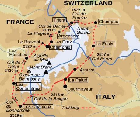 Tour Du Mont Blanc Route Map Besttravels Org