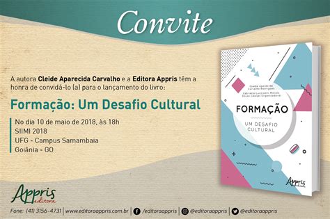 Convite Lan Amento Do Livro Forma O Um Desafio Cultural Profa