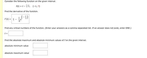 solved consider the following function on the given