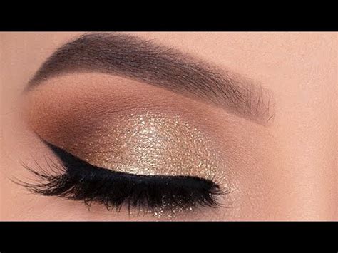 Classic Golden Glitter Eye Makeup Tutorial Holiday Eye Look YouTube