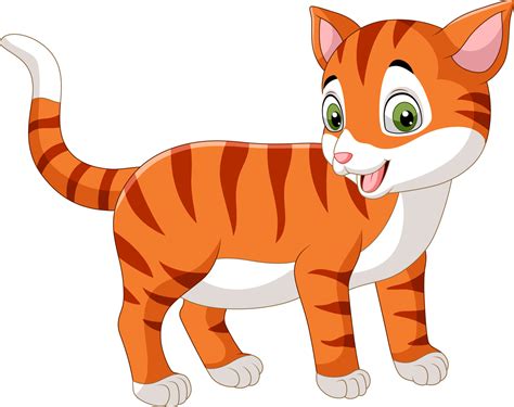 Caricatura Divertido Gato Aislado Blanco Plano De Fondo