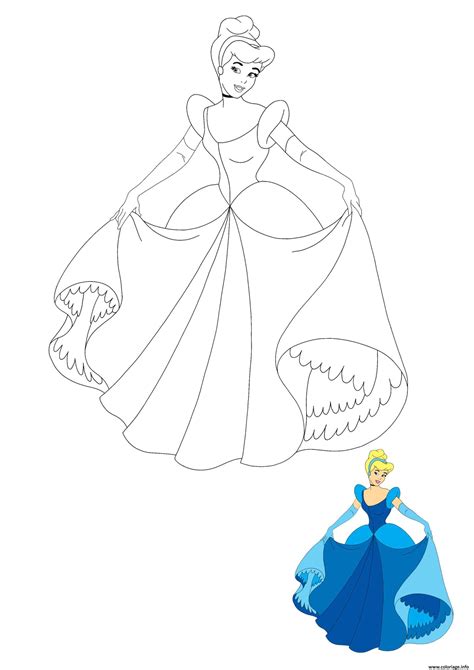 Coloriage Disney Princesse Cinderella JeColorie