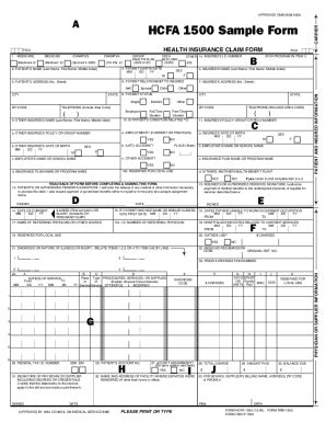 Form Hcfa1500 Fill Online Printable Fillable Blank PDFfiller