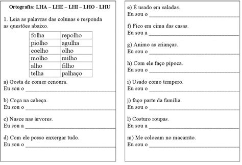 Atividades de Ortografia do LH SÓ ESCOLA
