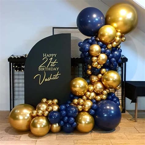 Amazon Pack Navy Blue Balloons Garland Kit Gold Balloons