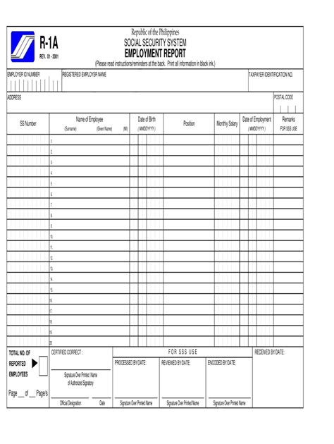 Sss R1a Fillable Form Excel Format AirSlate SignNow