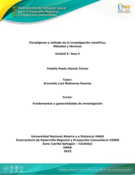 Fundamentos Y Generalidades De Investigacion Yohelis Chavez