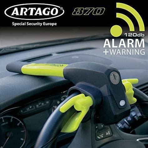 Artago 870 Canne Antivol Voiture 2en1 Bloque Volant Et Alarme