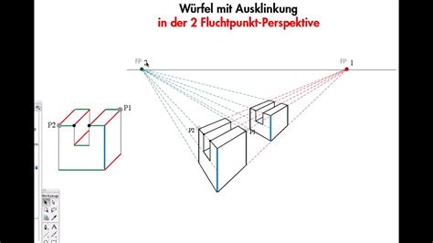 2 Fluchtpunkt Perspektive mit Würfel und Ausklinkung YouTube