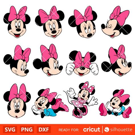 Minnie Mouse Svg 12 Svg Dxf Cricut Silhouette Cut File Instant NBKomputer