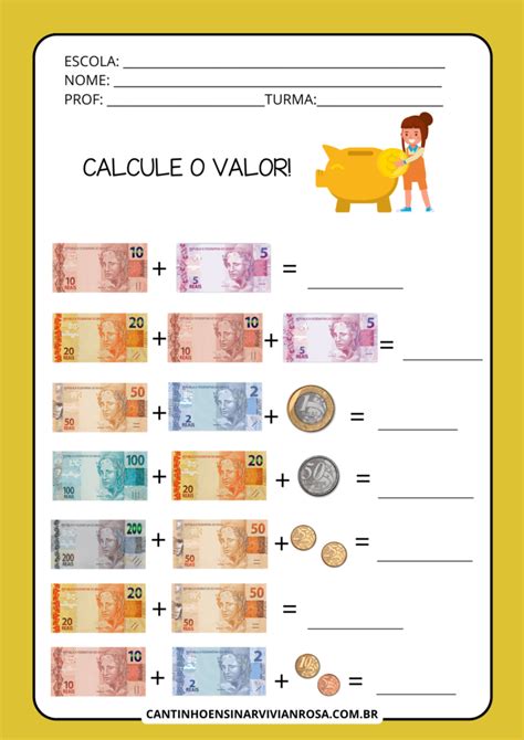 Atividades De Educa O Financeira Para Imprimir Cantinho Ensinar