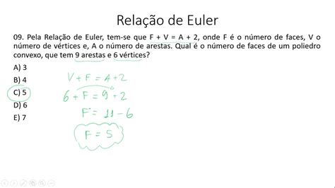 Relação de Euler em Poliedros 4 Questões de Vestibulares YouTube