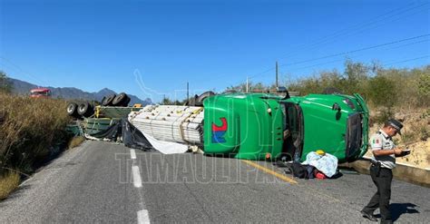 Hoy Tamaulipas Vuelca Trailer Cargado Con Lamina Y Polin En La