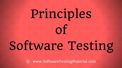 seven software testing principles youtube