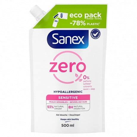 Sanex Zero Gel Douche Peaux Sensibles 500ml