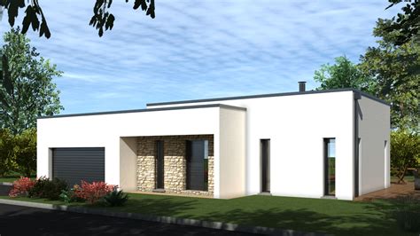 Maison Plain Pied Toit Plat M Planguenoual Tk Habitat
