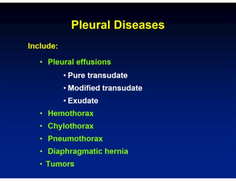 Pleural Diseases Flashcards Quizlet