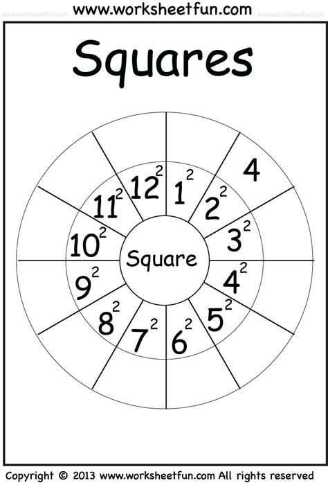 Squares And Square Roots Worksheet