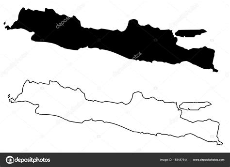 Java Island Map Vector Stock Vector By Danler