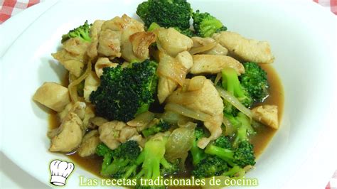 Receta de brócoli salteado con pollo y salsa de soja