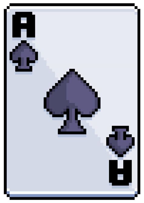Pixel Art Card Ace Of Spades Playing Card Vector Icon For 8bit Game On