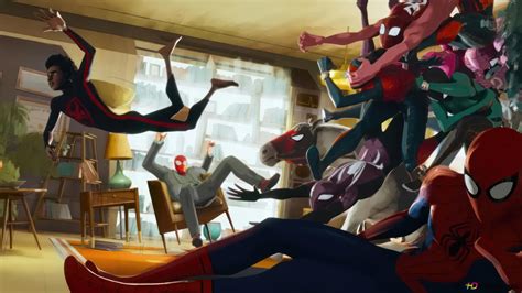 Miles Morales Spiderman Chase From Spider Man Across The Spider Verse