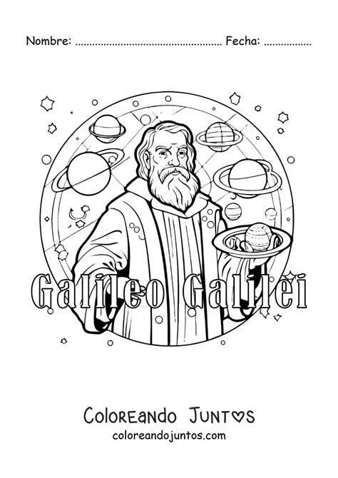 Galileo Galilei Animado Con Los Planetas Coloreando Juntos 10440 The