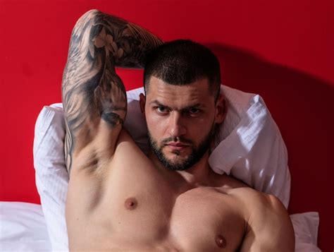 Premium Photo Seductive Gay Muscular Body Of Sexy Man In Bed Strong
