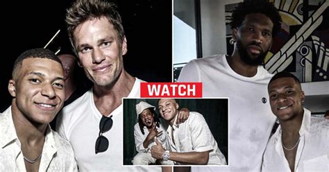 WATCH Kylian Mbappe Hangs Out With Tom Brady Joel Embiid And Jay Z