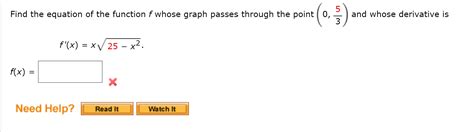 solved find the equation of the function f whose graph