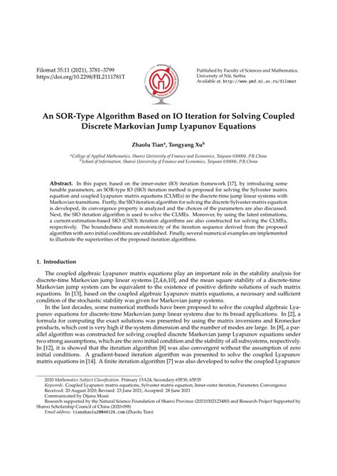 pdf an sor type algorithm based on io iteration for solving coupled