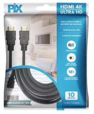 CABO HDMI 10 METROS V2 0 ULTRA HD 4K PIX Recifetronic