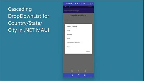 Cascading Dropdown List In NET MAUI Country State City YouTube