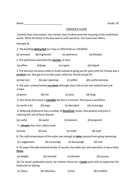 Context Clues Exercise For Live Worksheets Worksheets Library