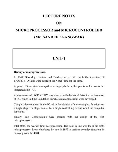 mpmc unit 1 microprocessor 8085 pdf microprocessor and microcontroller pdf