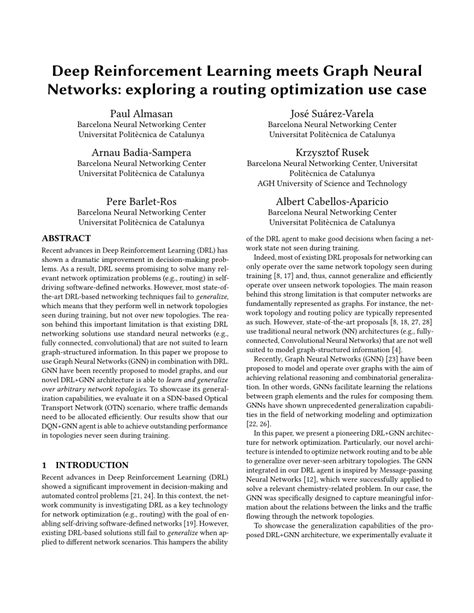 pdf deep reinforcement learning meets graph neural networks exploring a routing optimization