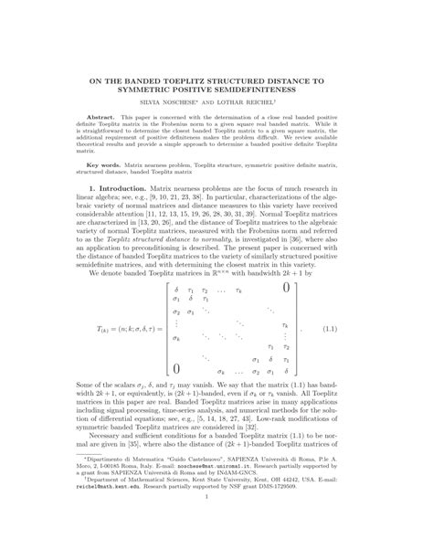 pdf on the banded toeplitz structured distance to symmetric positive semidefiniteness