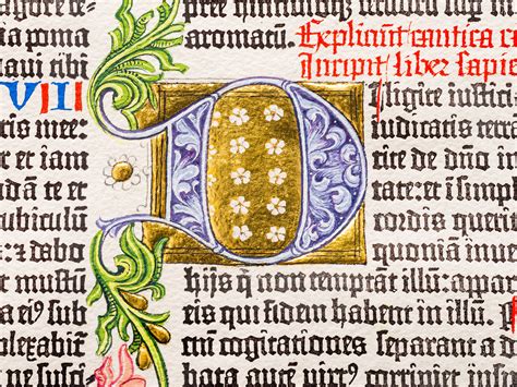 The Book Of Wisdom Ornamental Page From The Gutenberg Bible