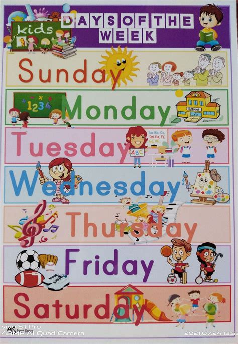 Laminated Educational Days Of The Week And Araw Sa Isang Linggo A